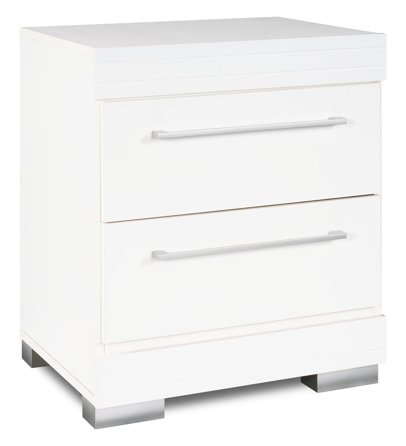 Riley Bedside 2-Drawer Nightstand, 21"W x 24"H, Made in Canada - White ...