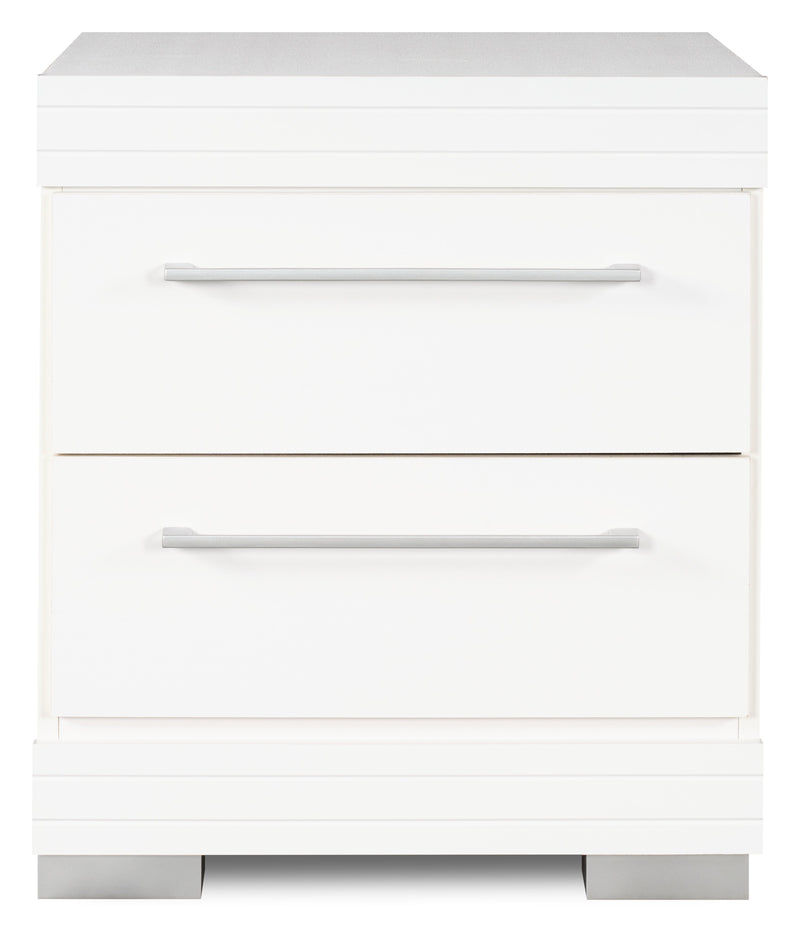 Riley Bedside 2-Drawer Nightstand, 21"W x 24"H, Made in Canada - White ...