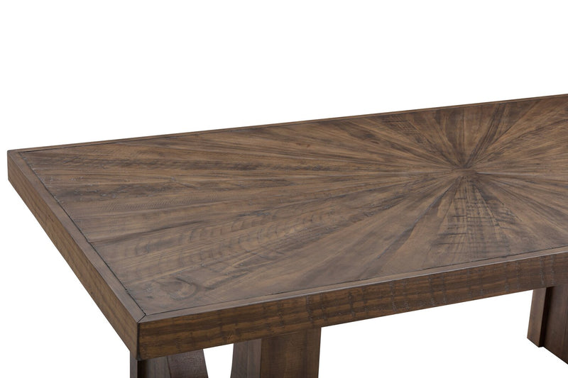 Kort & Co. Sol Dining Table, Pedestal Base, 78"W - Brown - The Brick