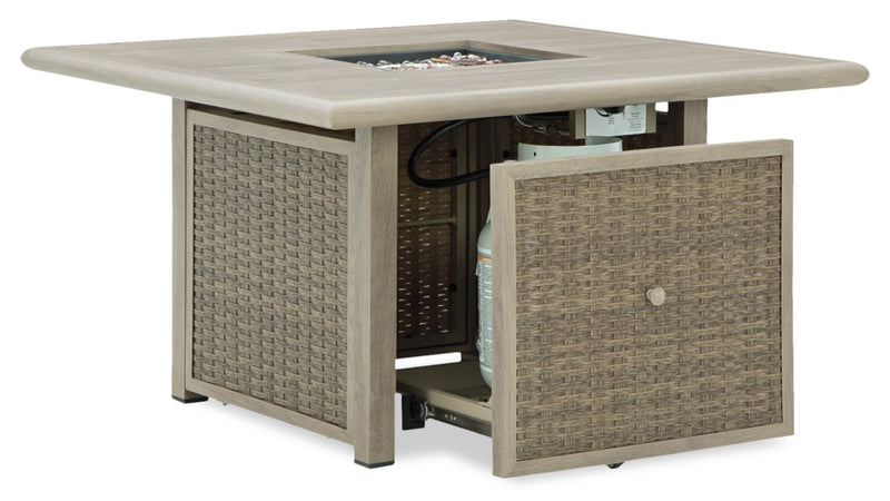 Muskoka Outdoor Patio Fire Pit Table - 50,000 BTU, Resin Wicker, Me ...