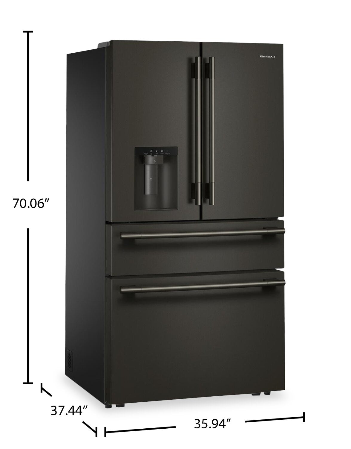 Kitchenaid 29 Cu. Ft. French Door Refrigerator – Black Ore - KRMF43 ...