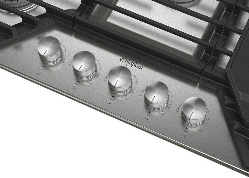 Whirlpool 30" Gas Cooktop with 2-in-1 Hinged Grate to Griddle - WCG ...