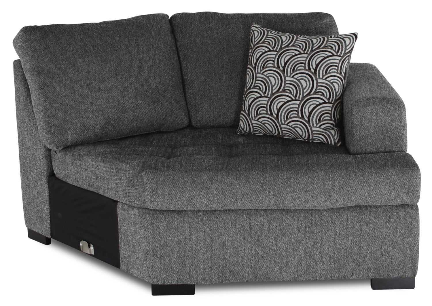 Legend 2-Piece Right-Facing Chenille Cuddler Sectional - Pepper | The Brick