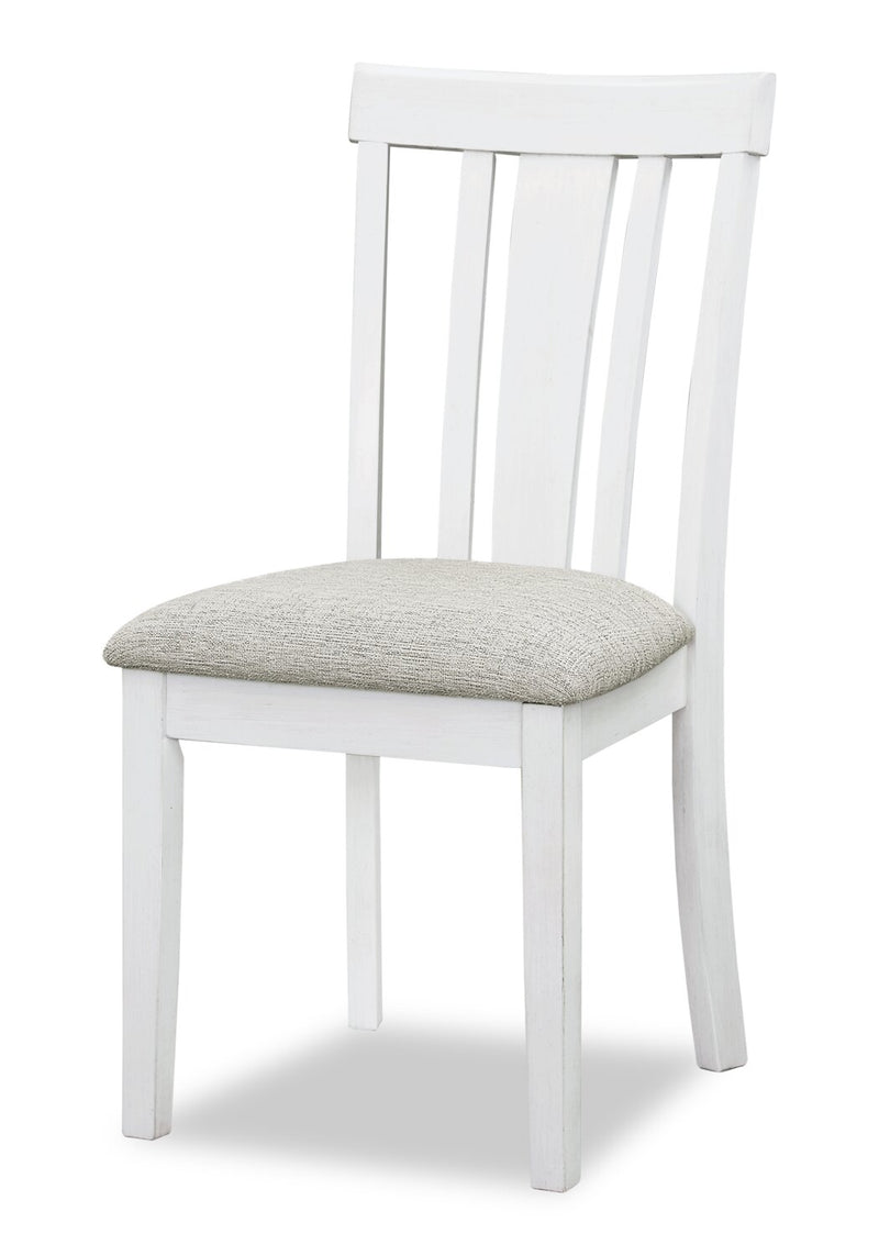 Brook Dining Chair with Polyester Fabric - White/Grey - The Brick