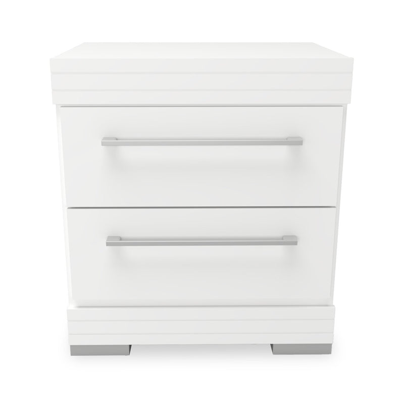Riley Bedside 2-Drawer Nightstand, 21"W x 24"H, Made in Canada - White ...