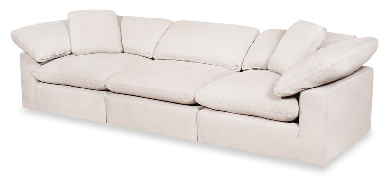 Eclipse Modular 124" Linen-Look Fabric Sofa with Reversible Feather ...