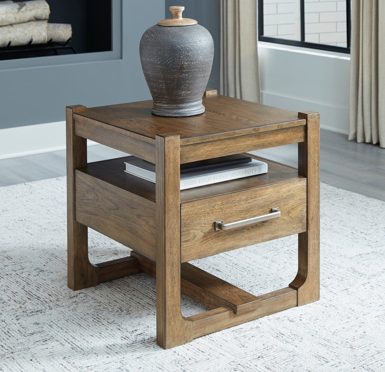 Gideon 24” Solid Wood Country-Style End Table - Brown - The Brick