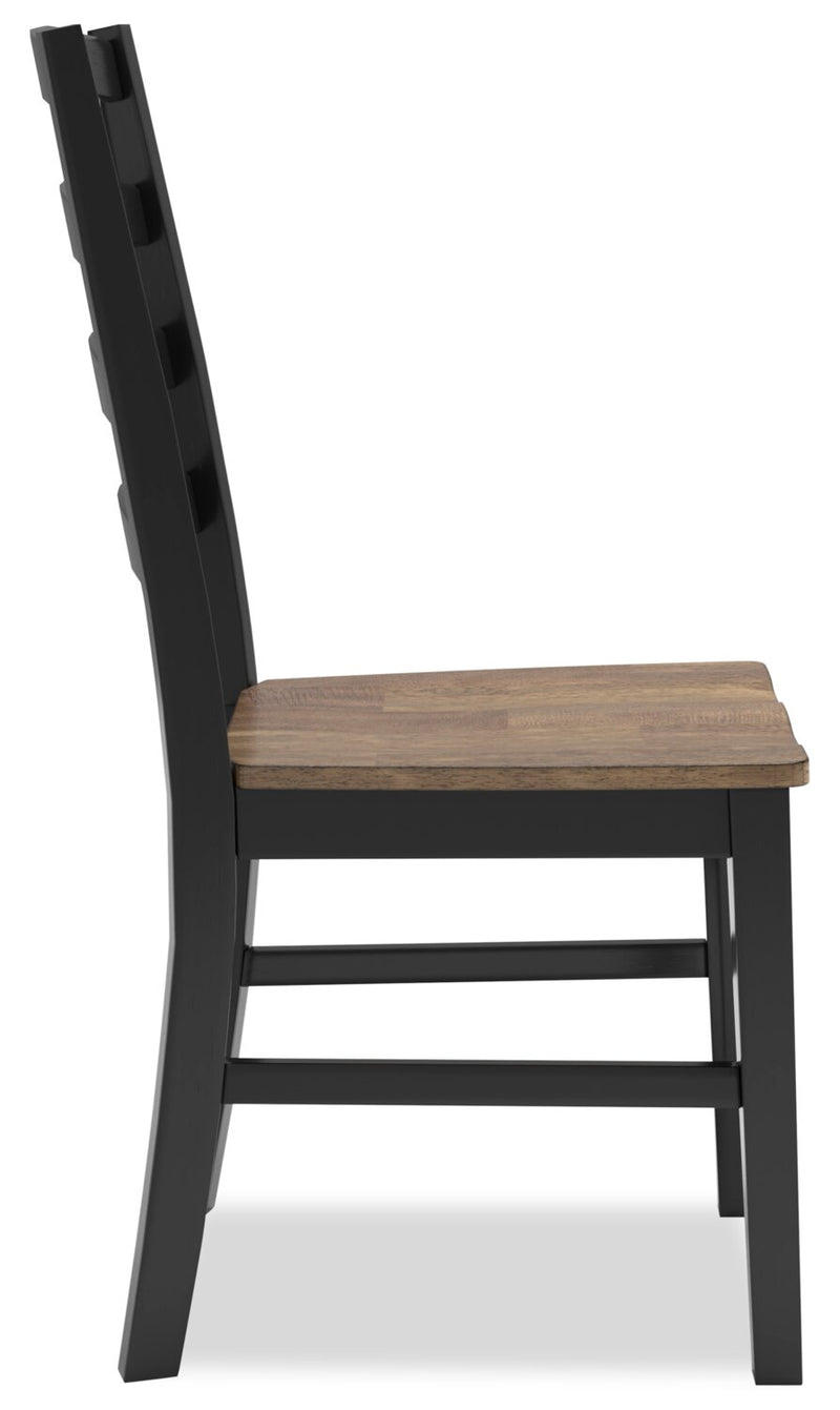 Raven Dining Chair, Ladder-Back - Two-Tone Black & Brown - The Brick