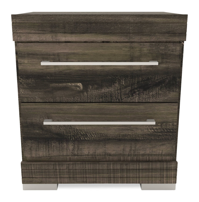 Riley Bedside 2-Drawer Nightstand, 21"W x 24"H, Made in Canada - Grey ...