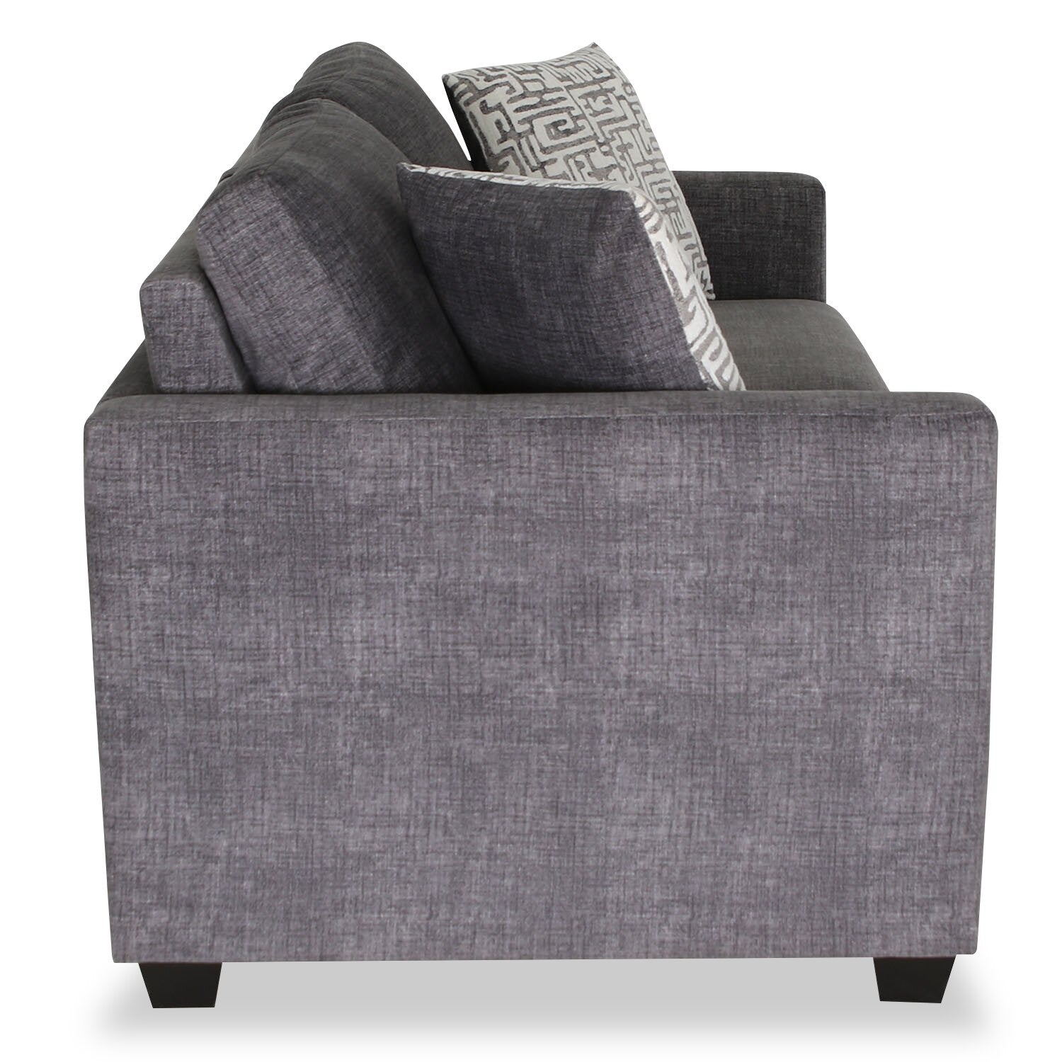 Canadian Made Everlee 76.5" Grey Microsuede Queen-Size Sofa Bed wit ...