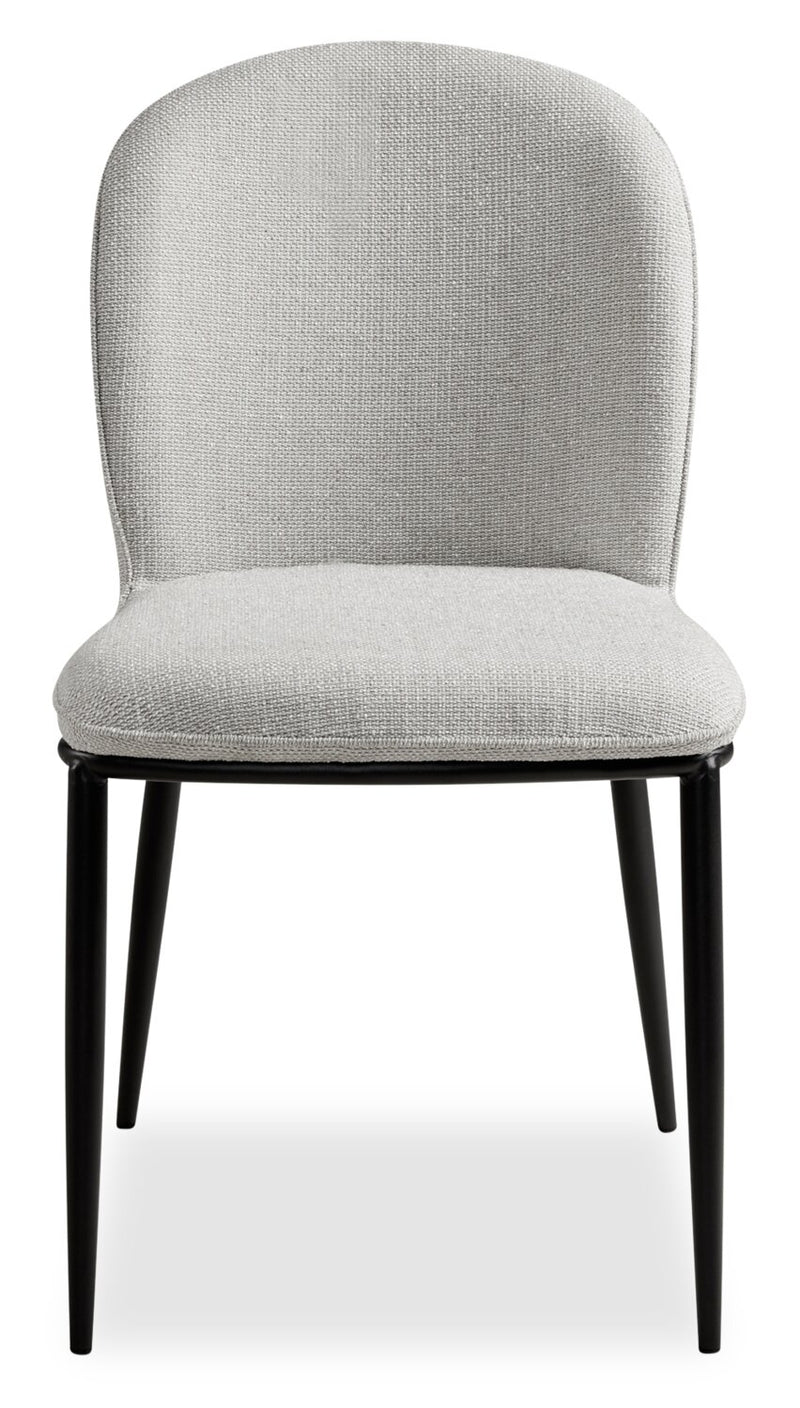Ace Dining Chair with Linen-Look Fabric, Metal - Grey - The Brick