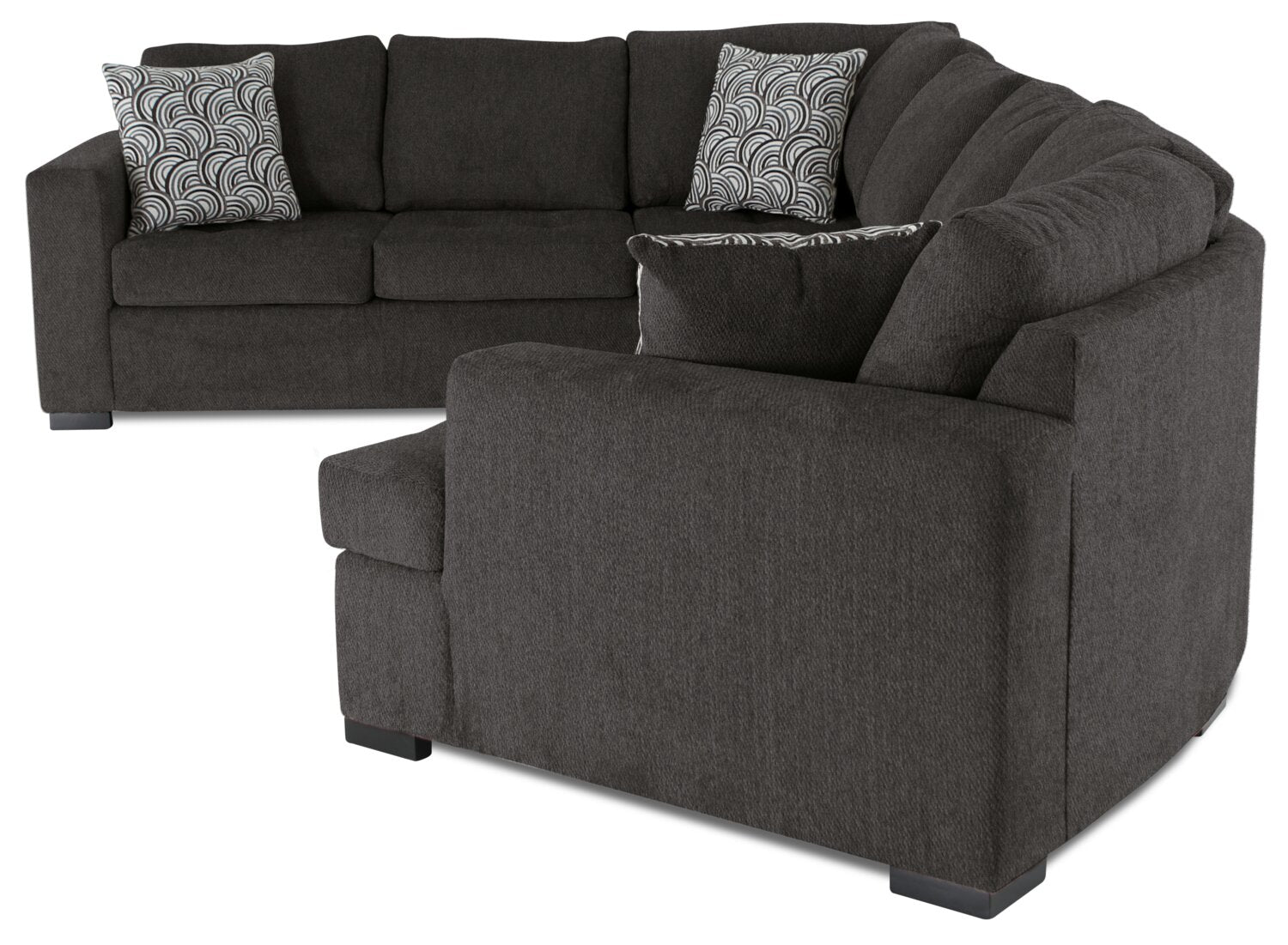 Legend 3-Piece Right-Facing Chenille Cuddler Sleeper Sectional - Pe ...