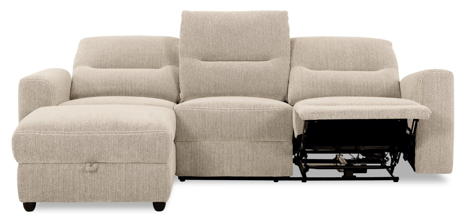 Meadow 2-Piece Left-Facing Chenille Fabric Power Reclining Sectiona ...