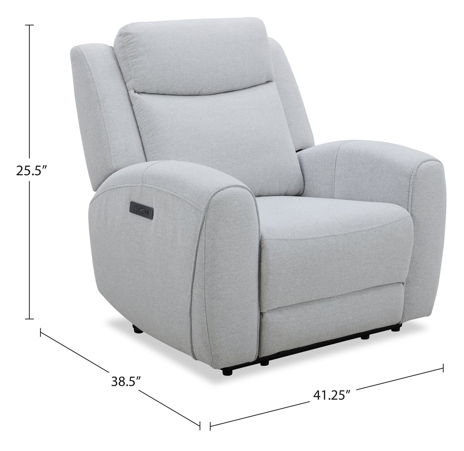Reign 41.25" Fabric Power Reclining Chair with USB Port - Bronco St ...