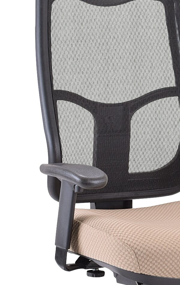 Tempur-Pedic Remy 26.8” Office Chair - Beige with Mesh Back - The Brick