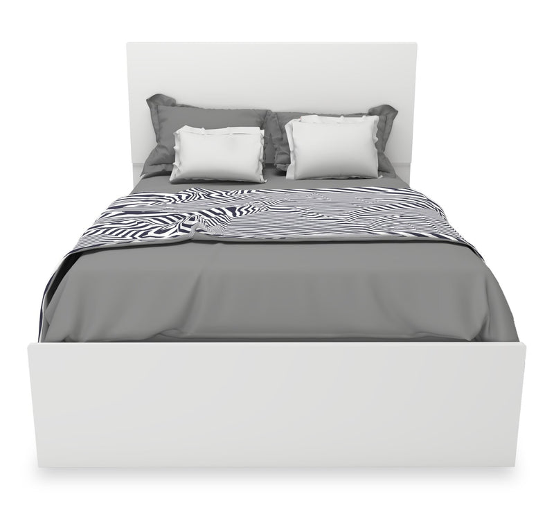 Riley Panel Bed with Headboard & Frame for Kids, Made in Canada, Wh ...