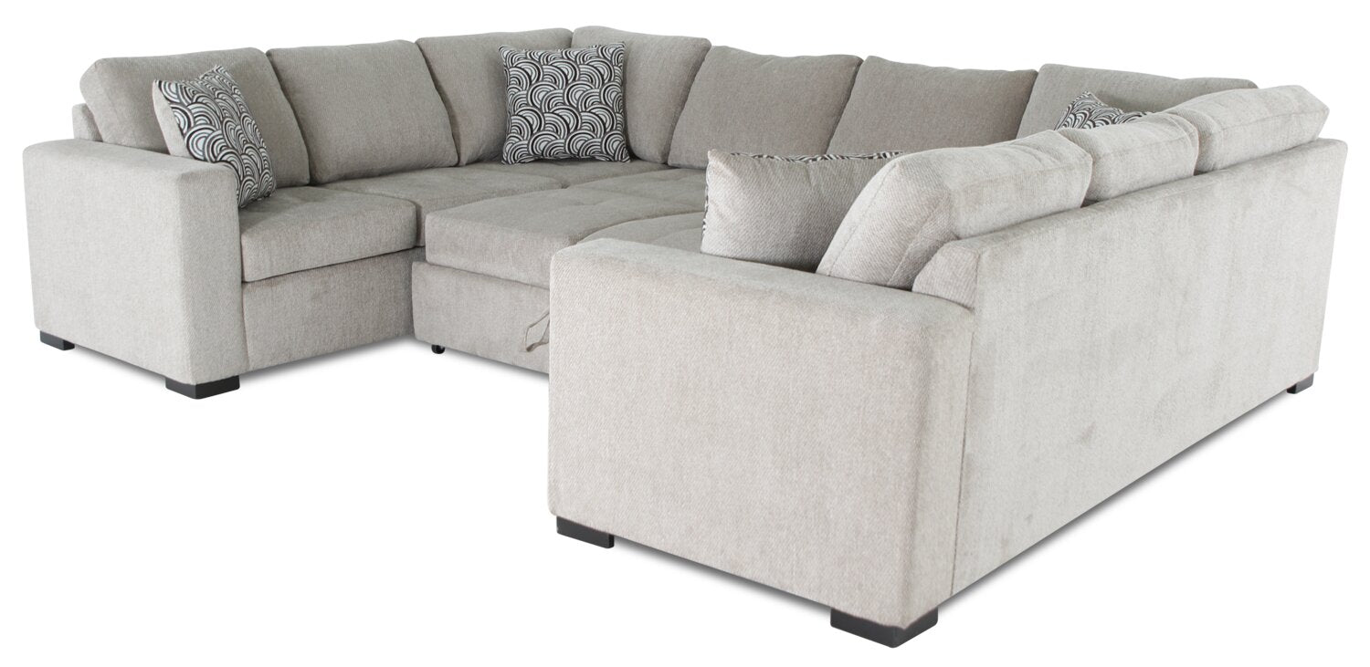 Legend 3-Piece Chenille Sleeper Sectional Sofa - Platinum | The Brick