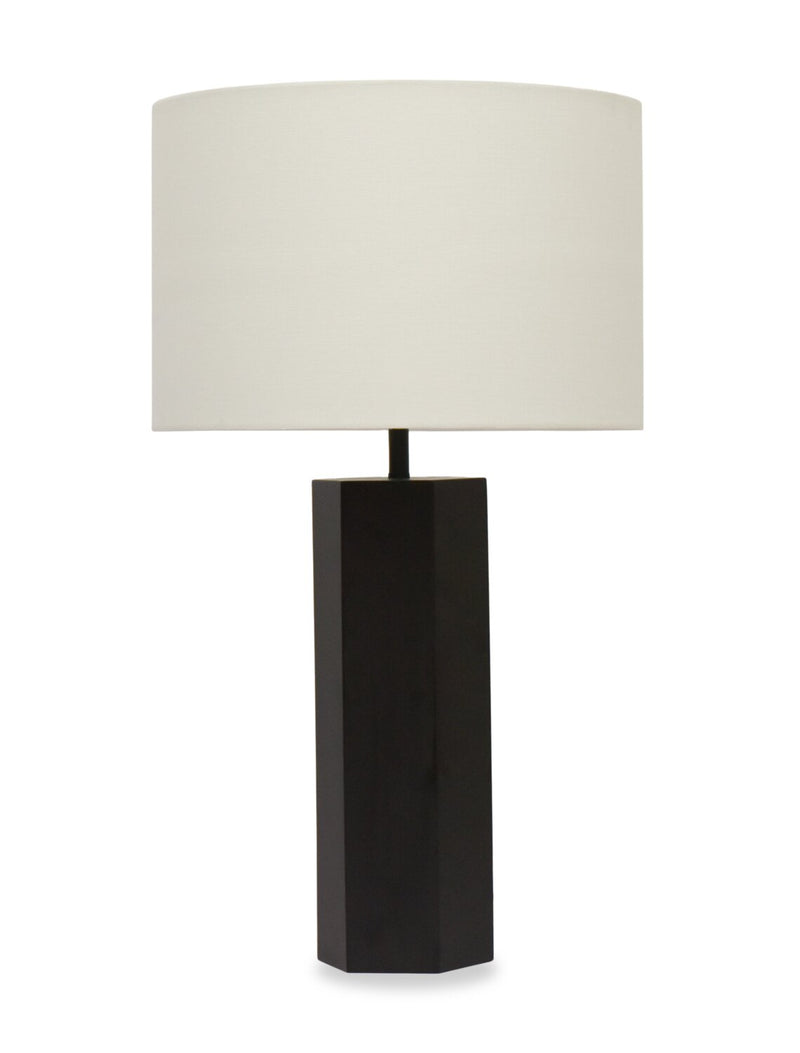Bishop 26" Black Hexagonal Table Lamp - The Brick