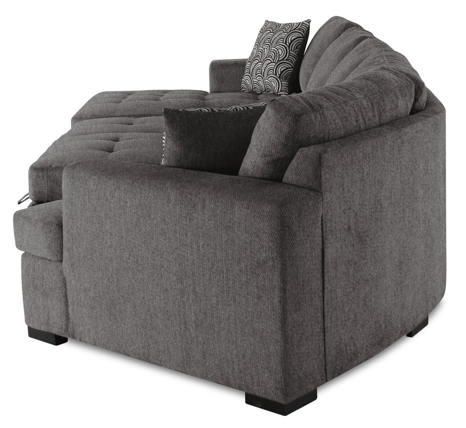 Legend 3-Piece Right-Facing Chenille Cuddler Sleeper Sectional with ...