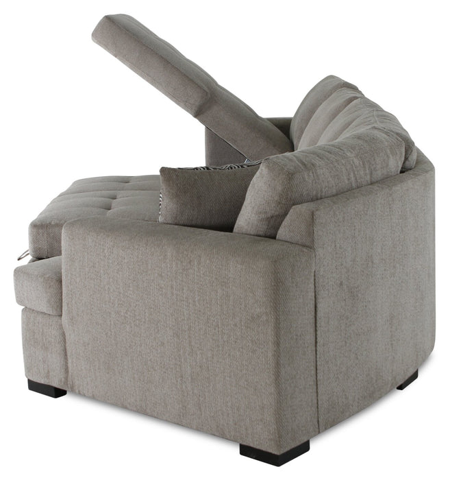Legend 3-Piece Right-Facing Chenille Cuddler Sleeper Sectional with ...