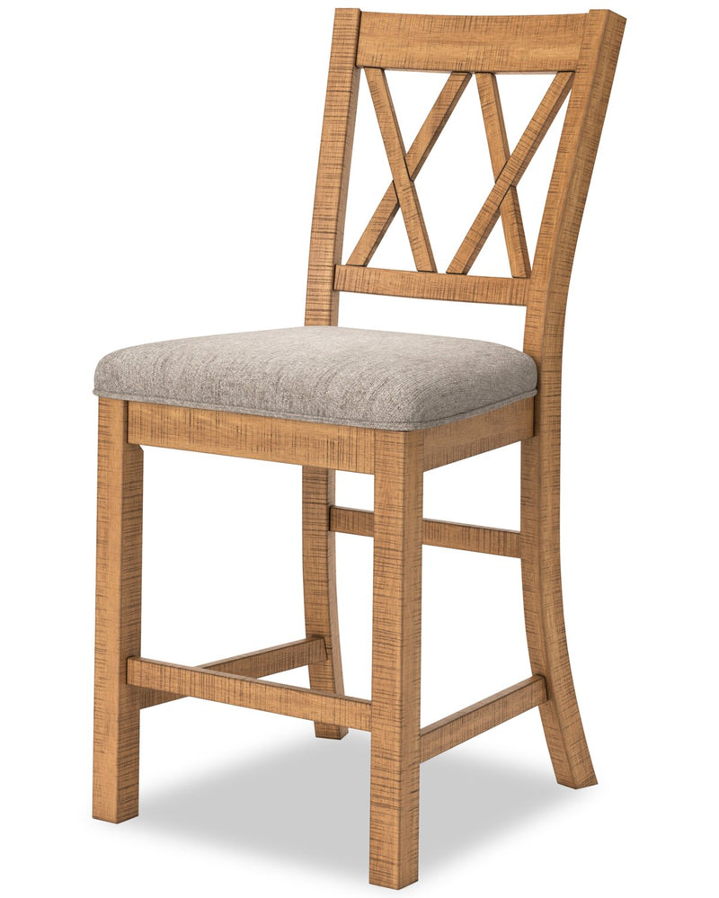 Archer Counter-Height Dining Chair with Fabric Seat, Cross-back - L ...