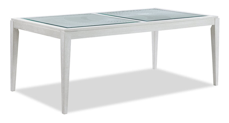 Vida Dining Table with Glass Inserts, 78"W - White - The Brick
