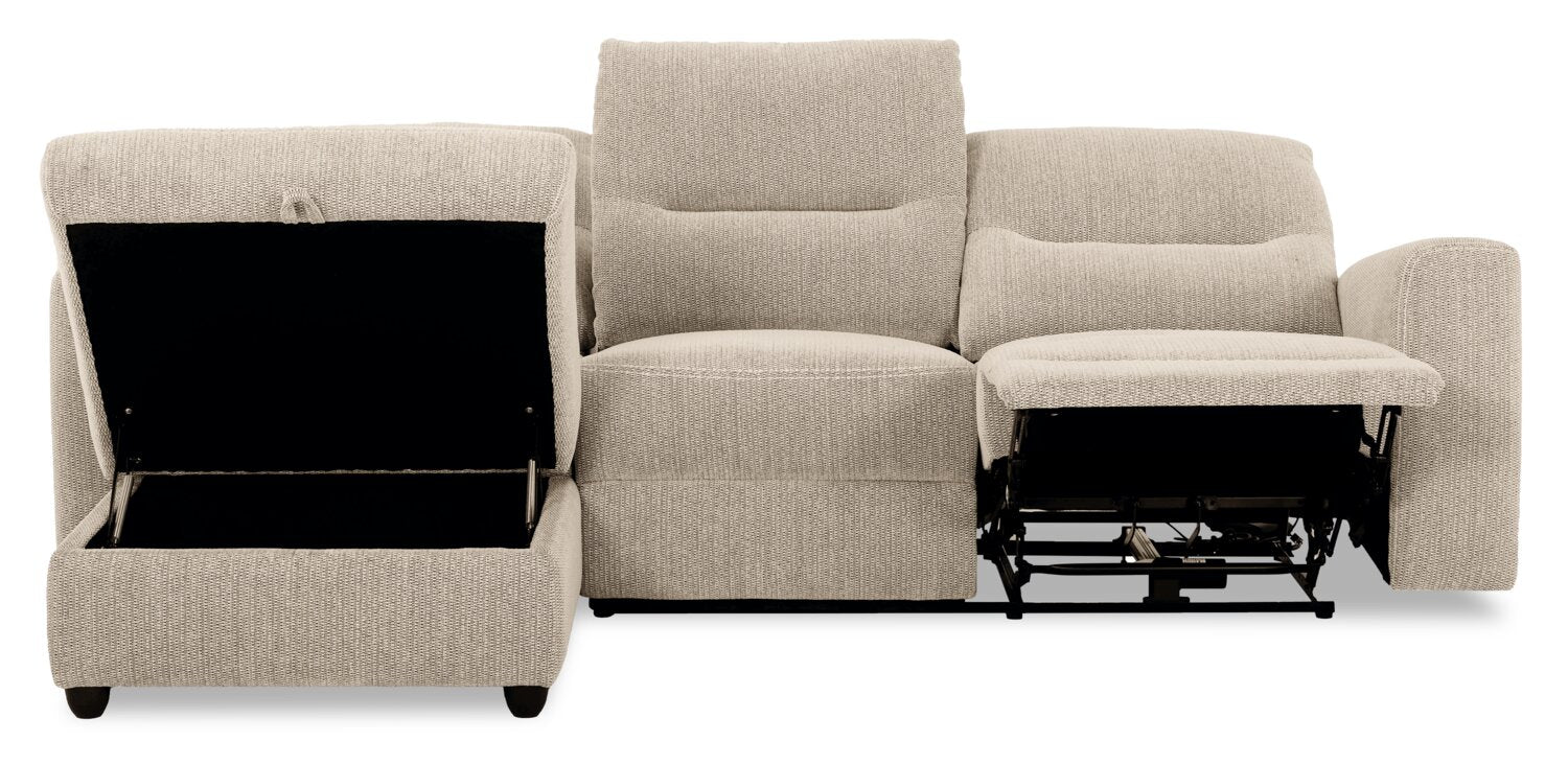 Meadow 2-Piece Left-Facing Chenille Fabric Power Reclining Sectiona ...