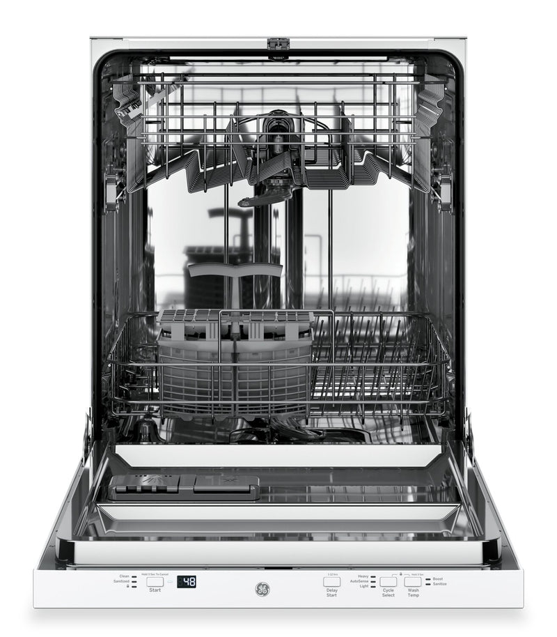 GE 24" Built-In Dishwasher with Piranha Hard Food Disposer – White ...