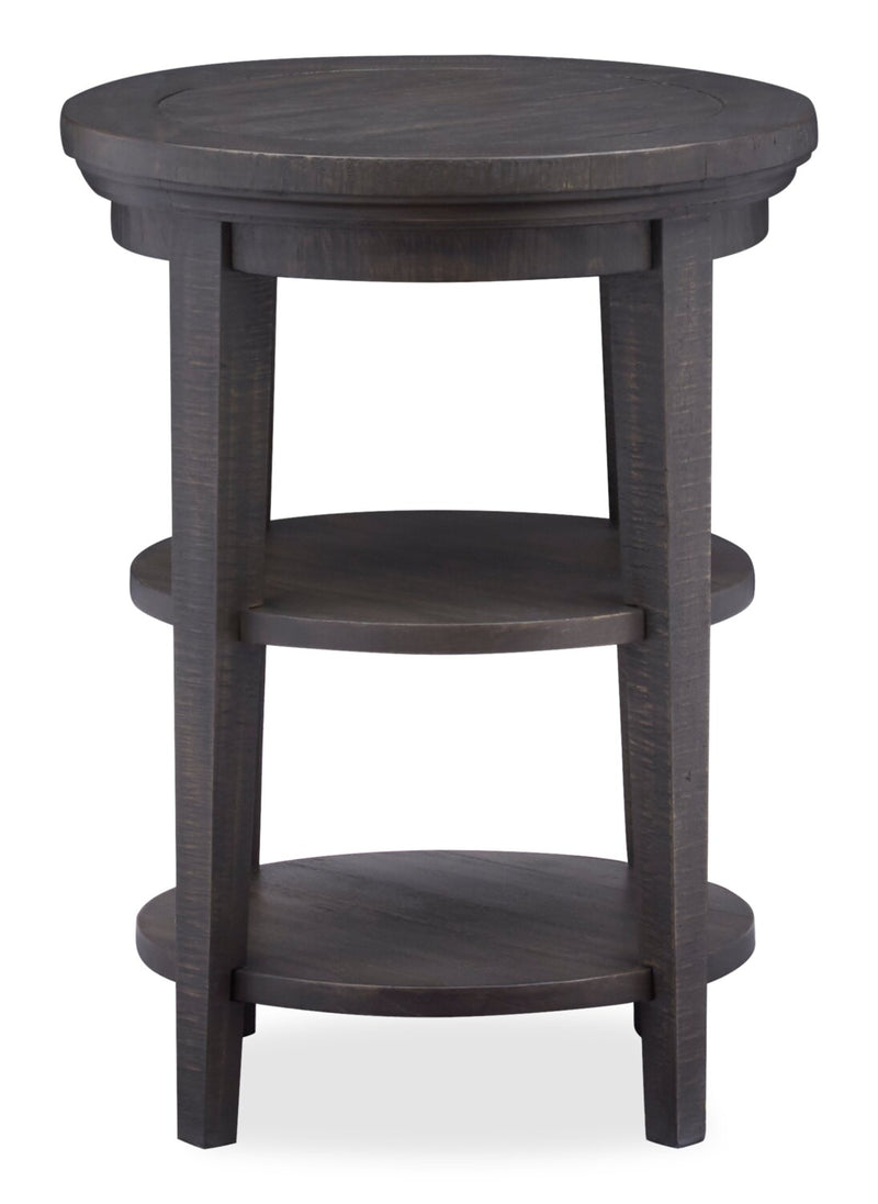 Hanson 18” Round Traditional Pine End Table - Graphite - The Brick
