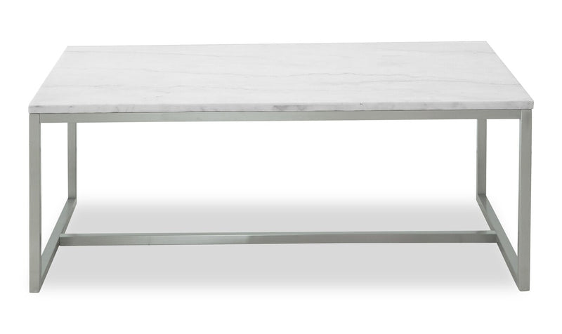 Sampson 46" Modern Marble Coffee Table - White - The Brick