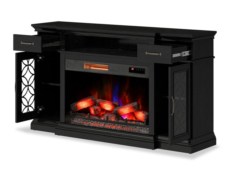 Zenith 64" Electric Fireplace TV Stand with Storage for TVs up to 7 ...