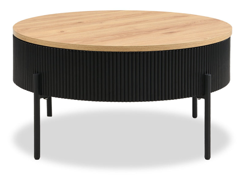 Trove 29.72" Coffee Table with Sliding Top and Storage - Black - The Brick