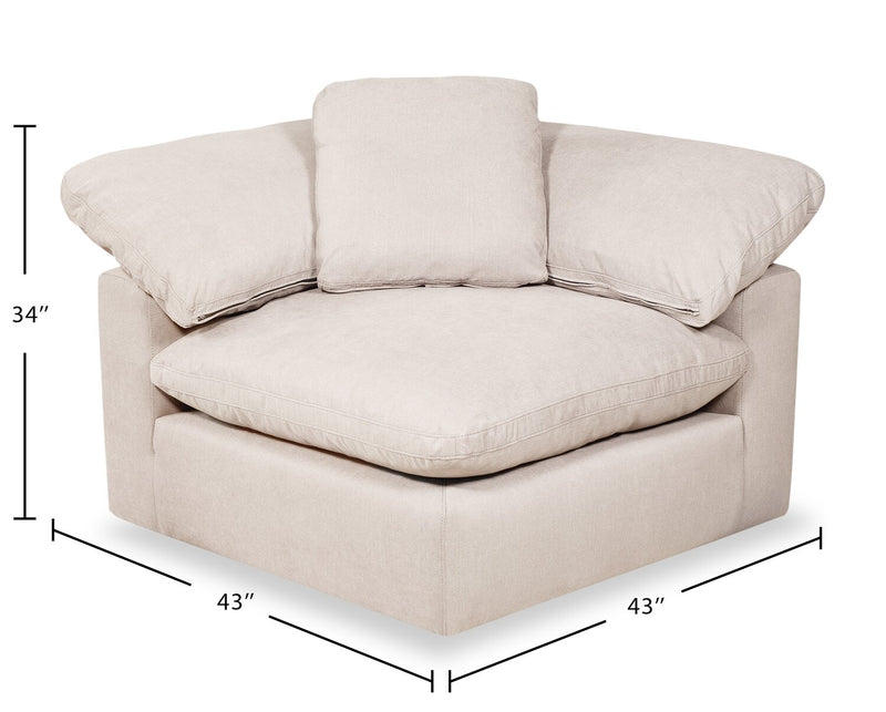 Eclipse Modular 43" Linen-Look Fabric Corner Chair with Reversible ...