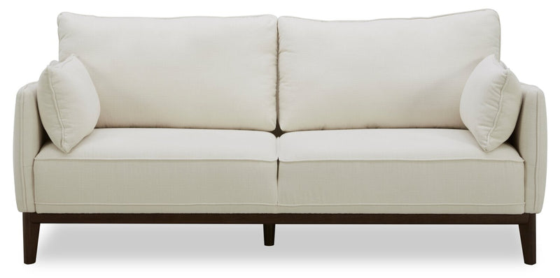 Cindy Crawford Home Gena 78.7" Linen-Look Fabric Condo Size Sofa wi ...