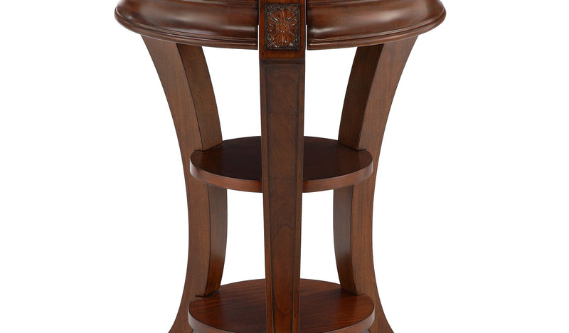 Kerwin 20" Traditional Round End Table with Shelves - Cherry - The Brick