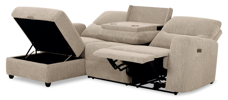 Meadow 2-Piece Left-Facing Chenille Fabric Power Reclining Sectiona ...