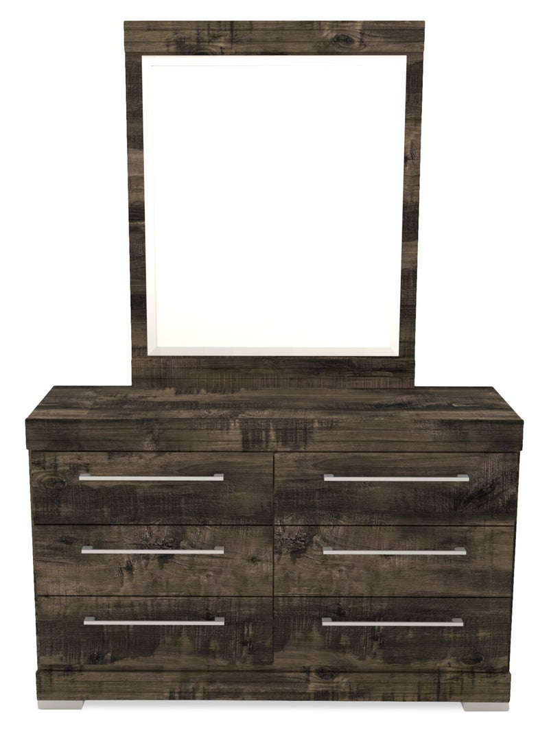 Riley 6pc Bedroom Set with Panel Bed, Dresser, Mirror & Nightstand ...