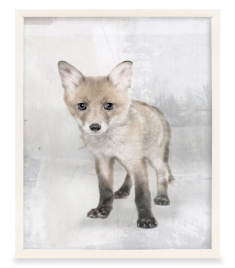 Baby Fox Framed Artwork with Linen Finish - 17" x 21" - The Brick
