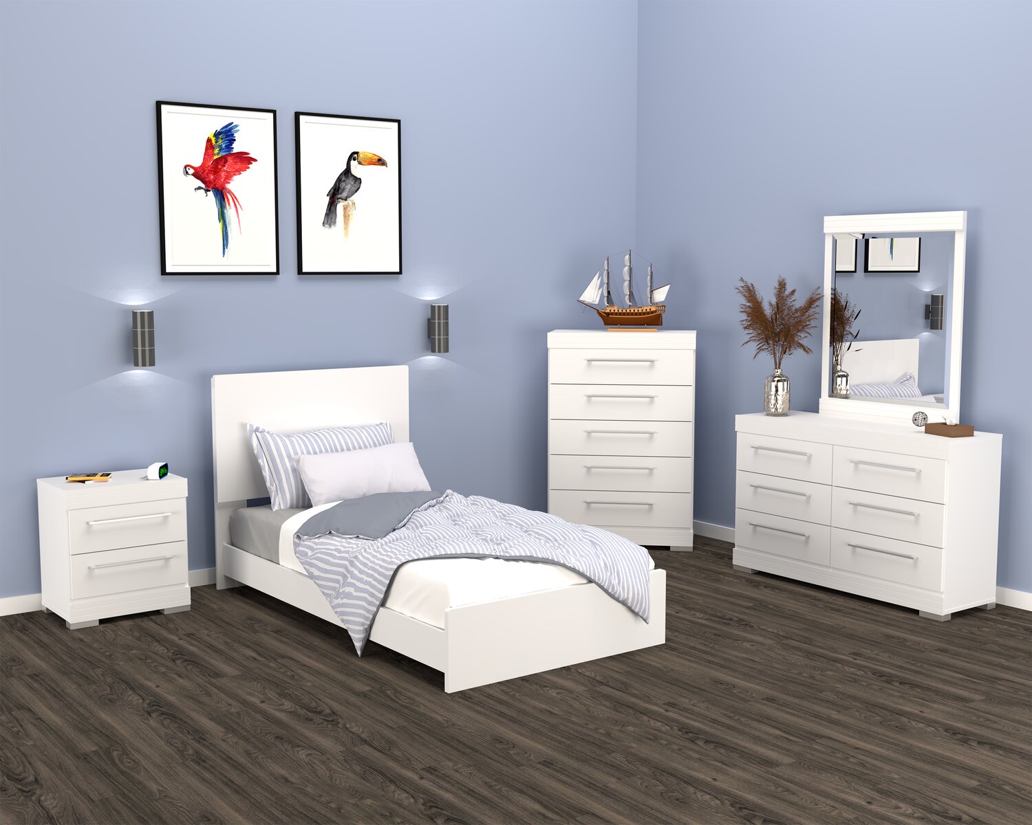 Riley Bedroom 6-Drawer Dresser, 49"W x 31"H, Made in Canada - White ...