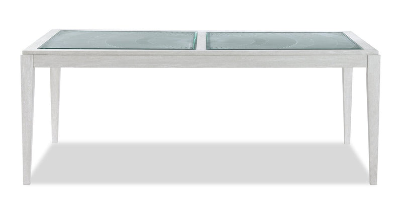 Vida Dining Table with Glass Inserts, 78"W - Sand - The Brick