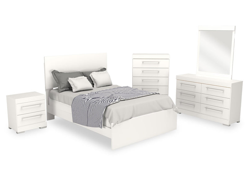 Riley Bedside 2-Drawer Nightstand, 21"W x 24"H, Made in Canada - White ...