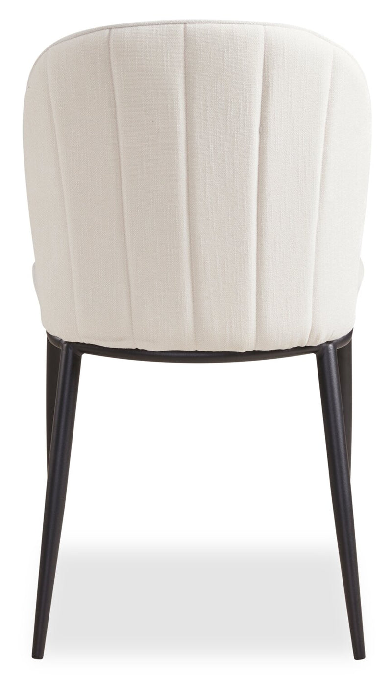 Ace Dining Chair with Linen-Look Fabric, Metal - Ivory - The Brick