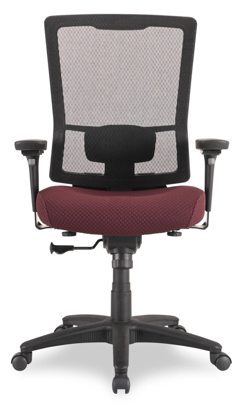 Tempur-Pedic Remy 26.8” Office Chair - Burgundy with Mesh Back - The Brick