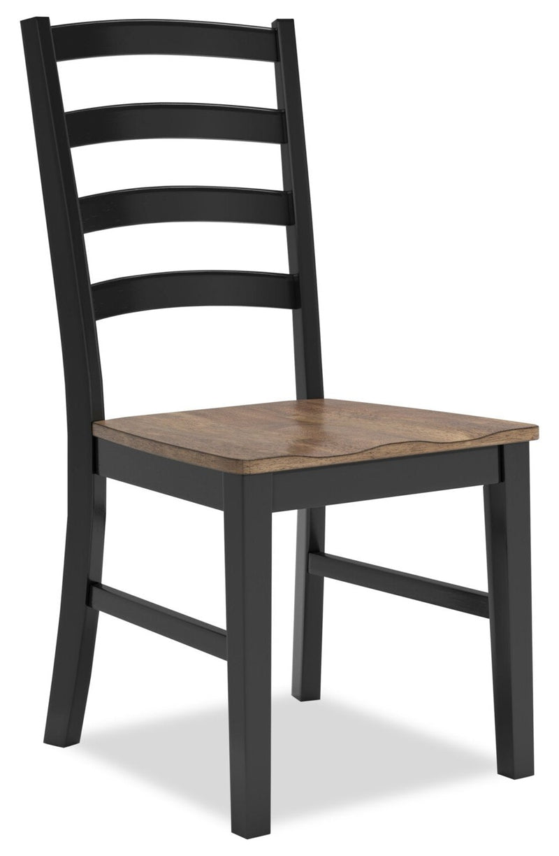 Raven Dining Chair, Ladder-Back - Two-Tone Black & Brown - The Brick