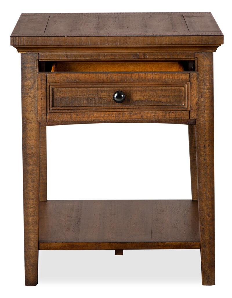 Hanson 20” Traditional Pine End Table with Storage - Toasted Nutmeg ...