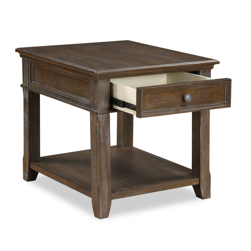 Weston 24” Traditional End Table with Storage and USB Port - Brown Elm ...
