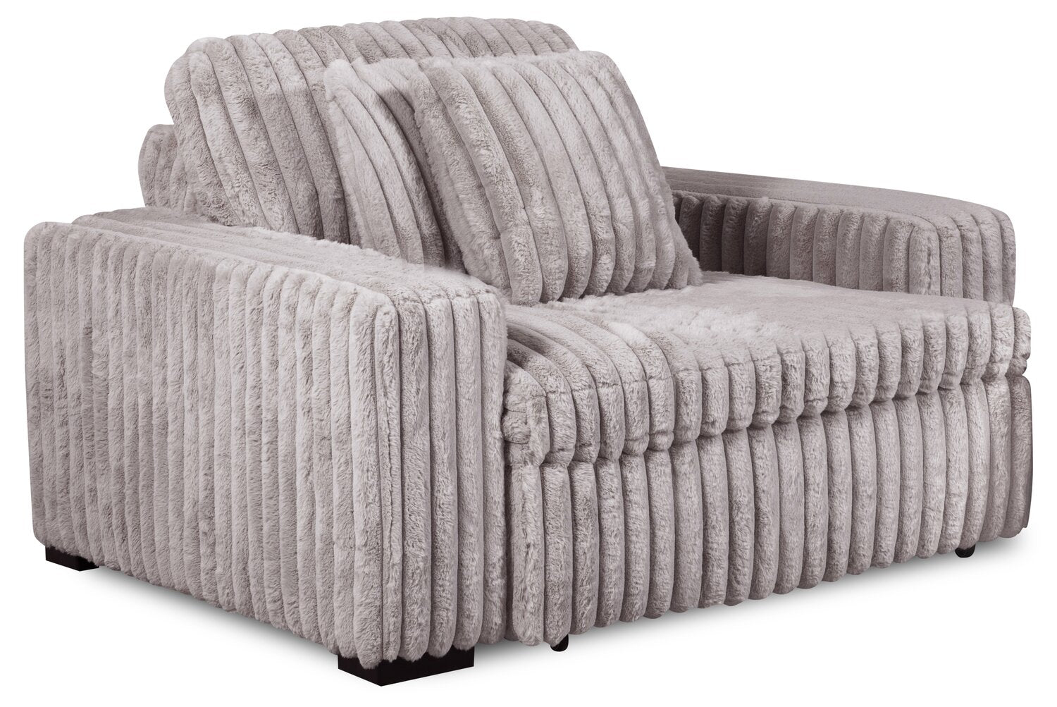 Stratus 59” Fog Grey Chenille Fabric Chair with Power Sliding Chais ...