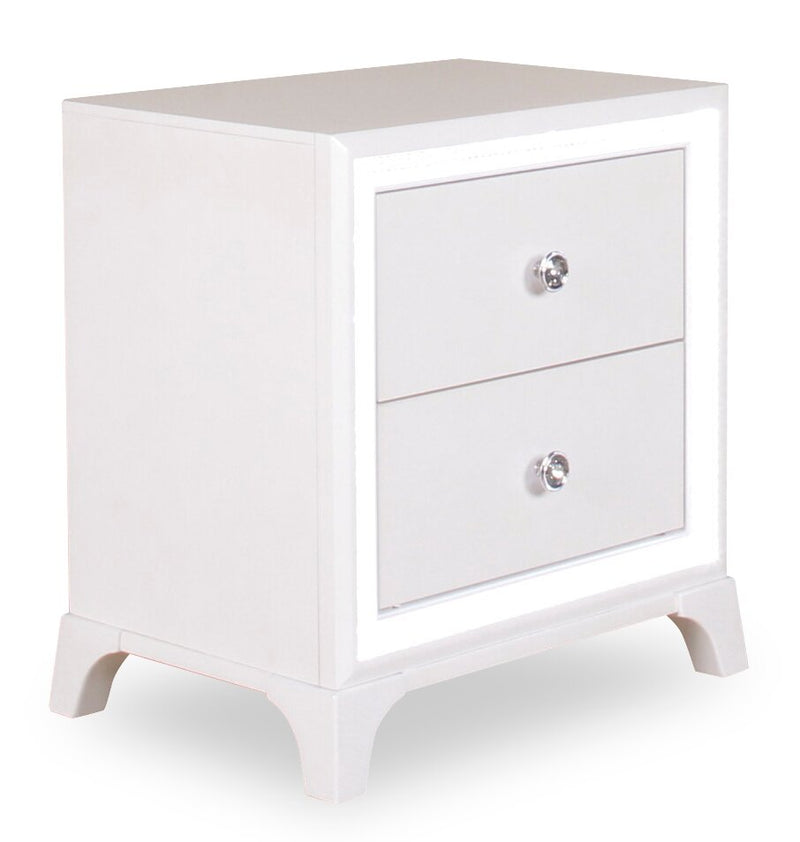 Halo Bedside 2-Drawer Nightstand with LED Light, 21"W x 24"H, Glam ...