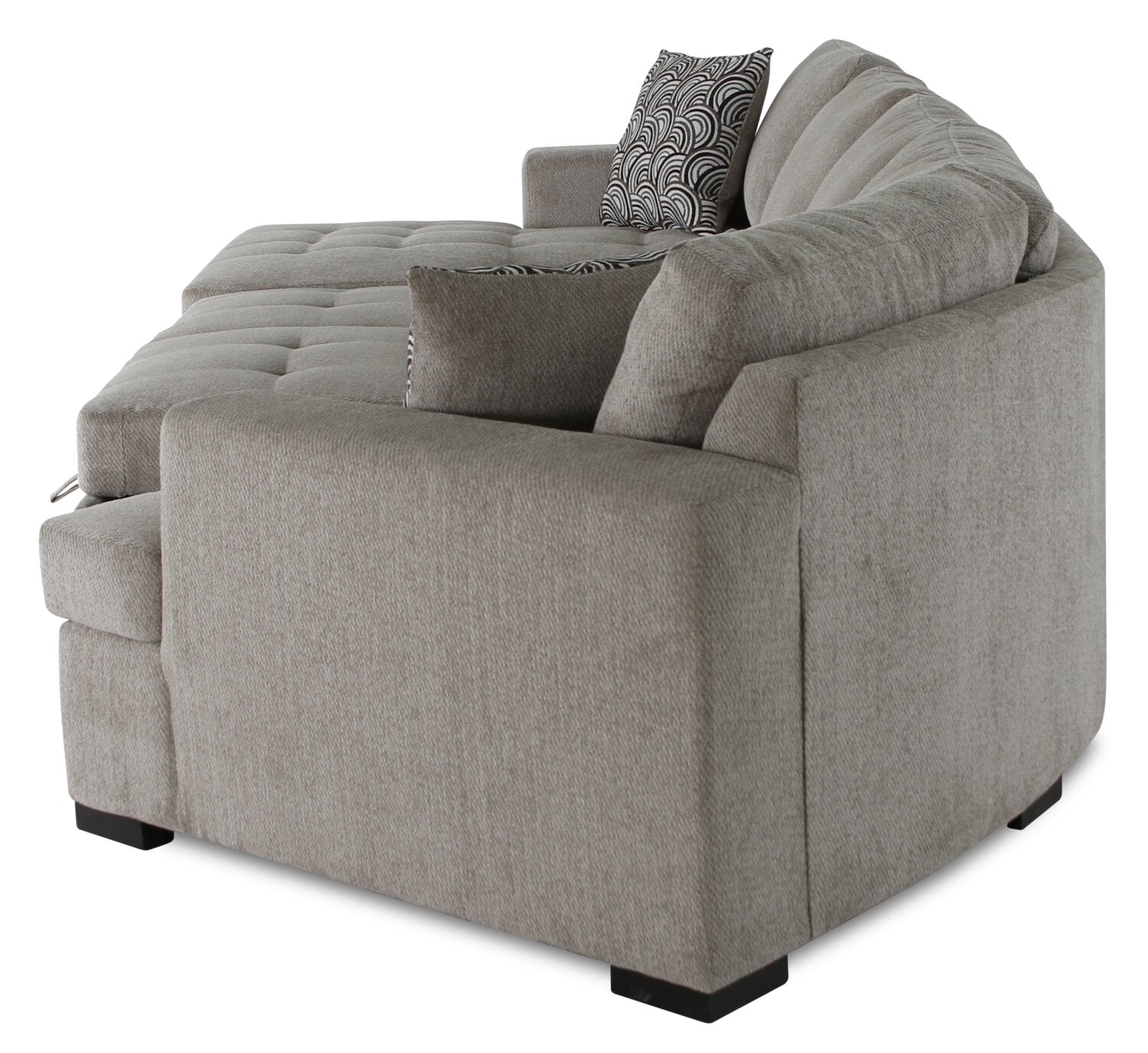 Legend 3-Piece Right-Facing Chenille Cuddler Sleeper Sectional with ...