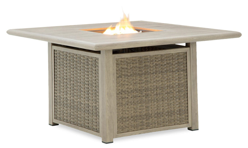 Muskoka Outdoor Patio Fire Pit Table - 50,000 BTU, Resin Wicker, Me ...